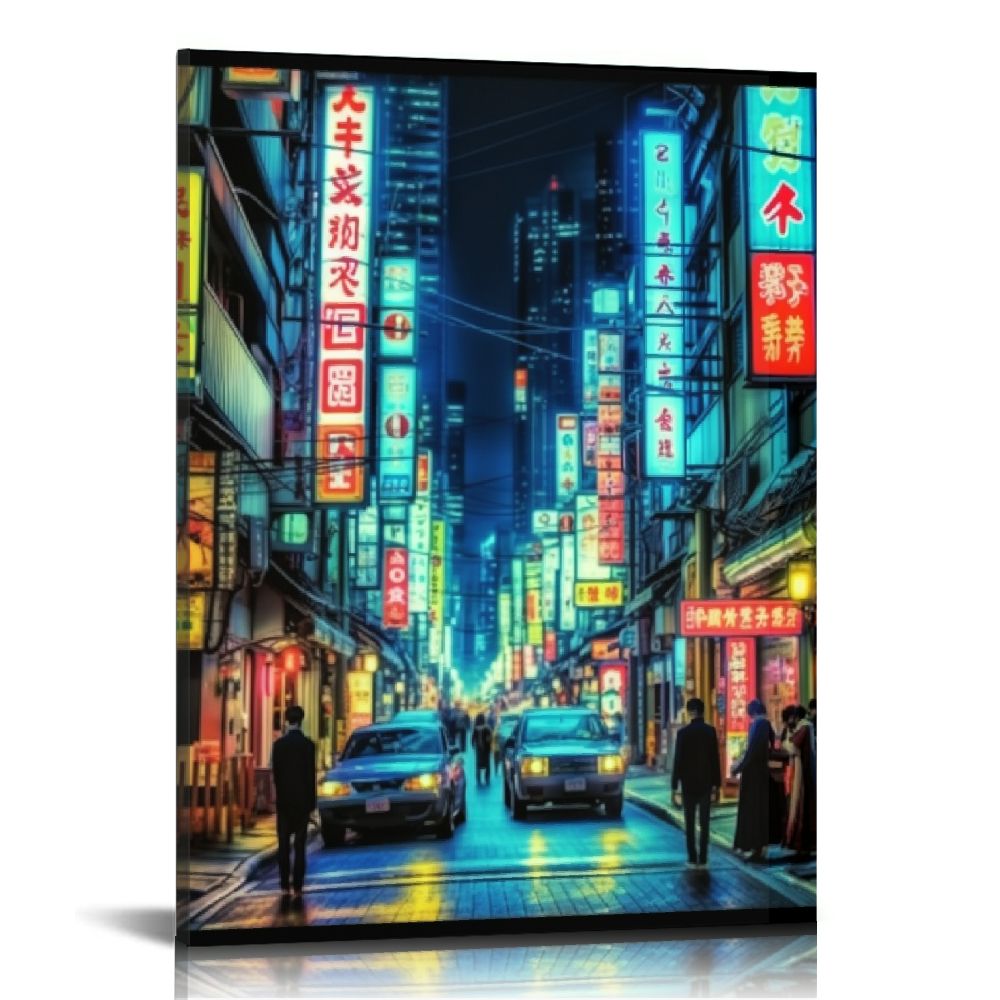 COMIO Japanese Wall Art Prints Set of 6 Japan Neon Posters Abstract ...