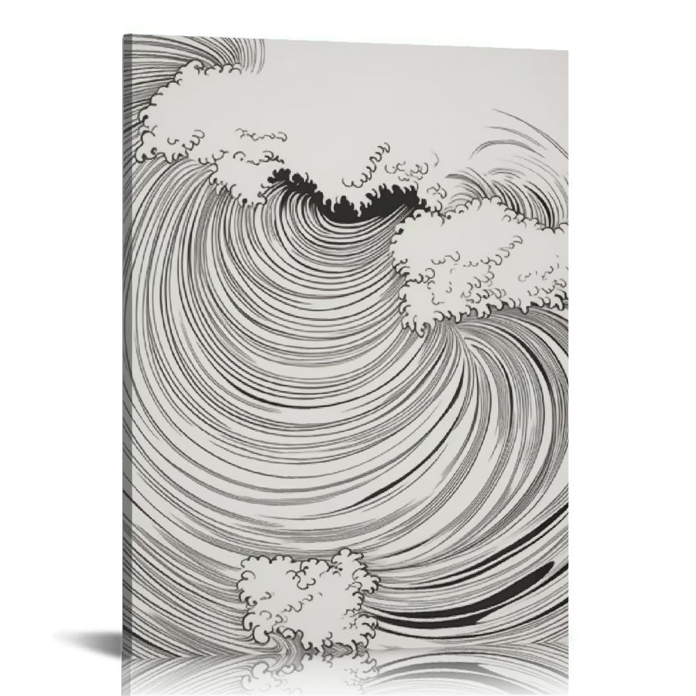 COMIO Japanese Wave Poster Abstract Wall Art Minimalist Print Abstract ...