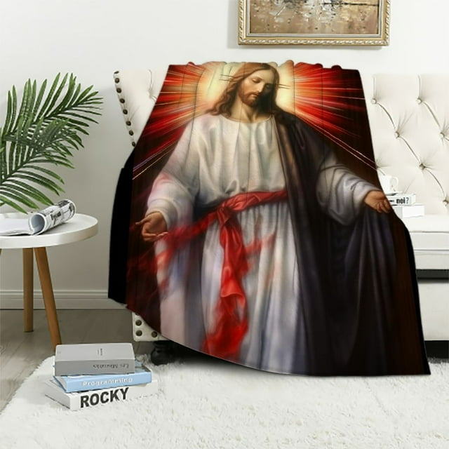 COMIO Jesus Catholic Gifts Throw Blanket Ultra-Soft Micro Divine Mercy ...
