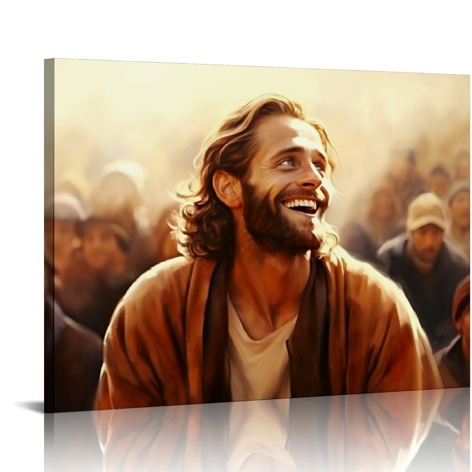 COMIO Jesus Christ Laughing Canvas, Jesus Canvas Wall Art Decorative ...