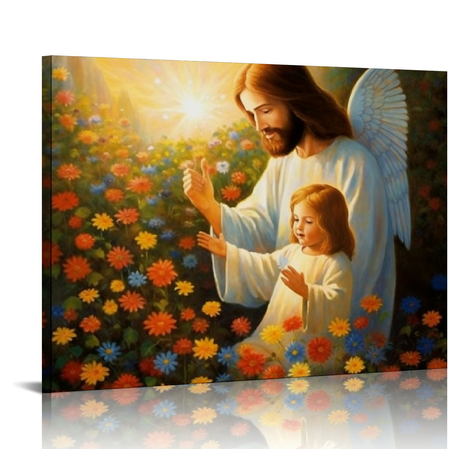 COMIO Jesus Christ and Child Religious Spiritual Office Wall Art Canvas ...
