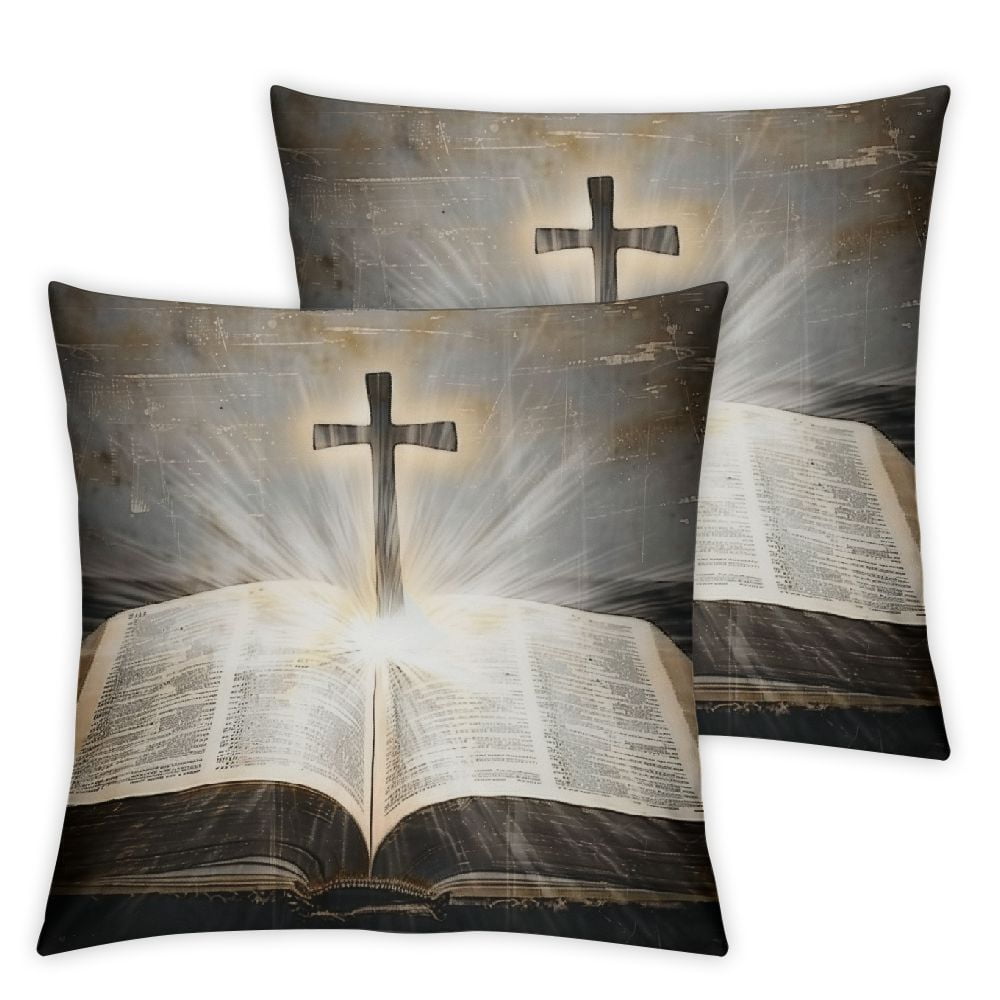 COMIO Jesus Cross Throw Pillow Covers Decorative Christ Religious ...