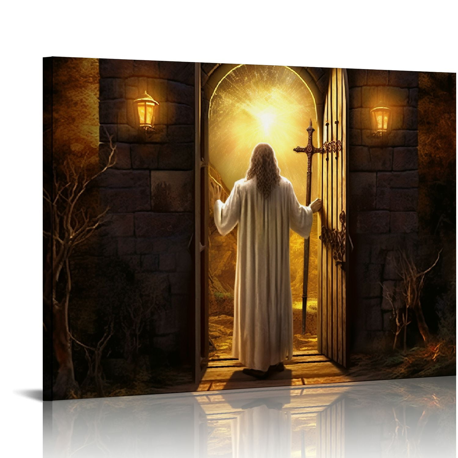 COMIO Jesus Wall Art Jesus Christ Knock Door Pictures Wall Decor ...
