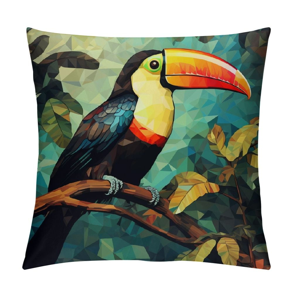 COMIO Jungle Animals Throw Pillow Covers Lion Giraffe Sloth Toucan ...