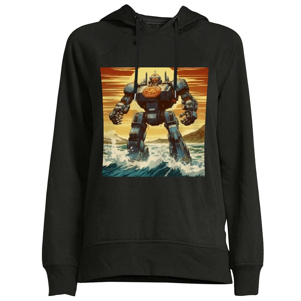 COMIO Kanagawa Wave Japanese Anime Mecha Robot Graphic Pullover Hoodie ...
