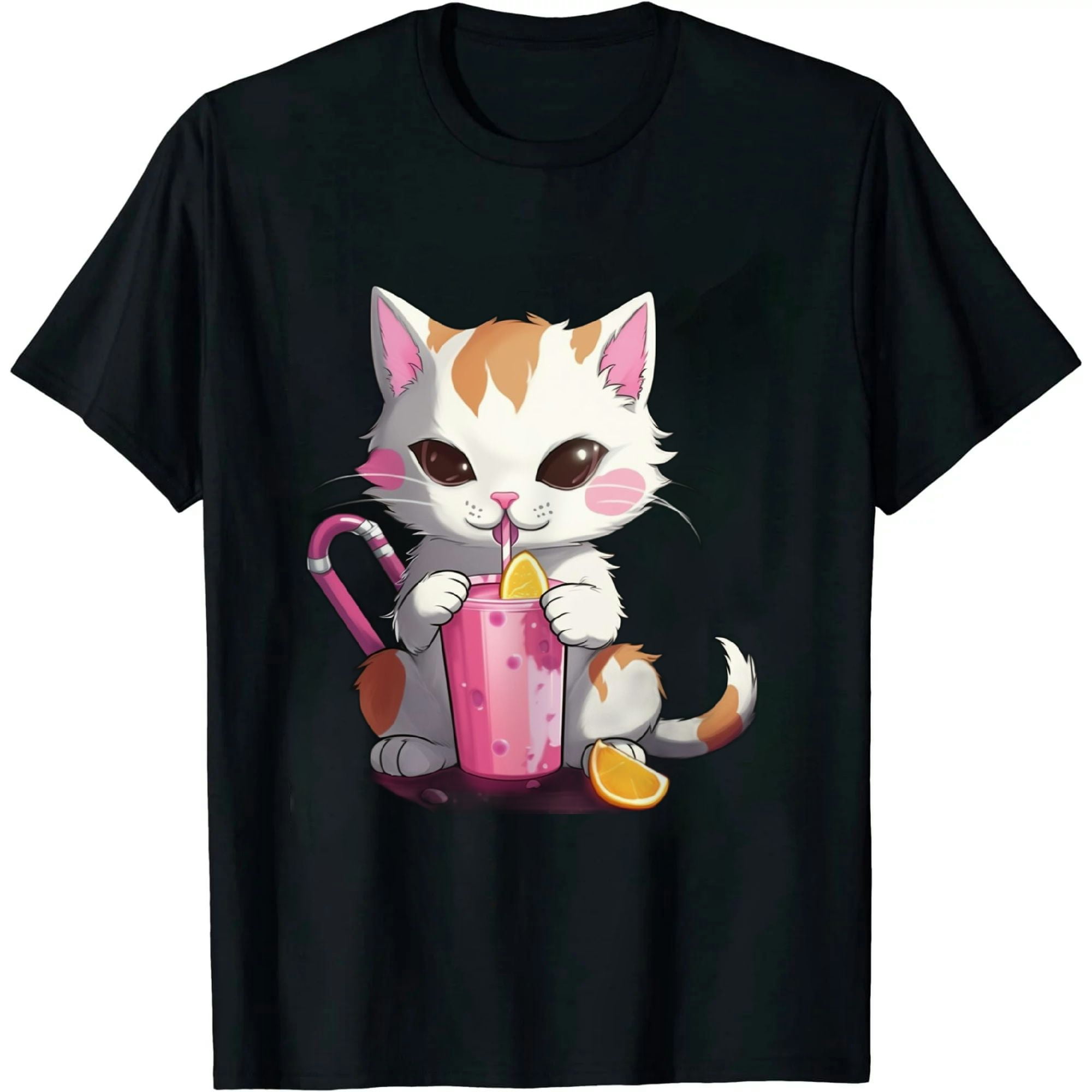COMIO Kawaii Neko Strawberry Milk Shirt For Women & Girl Anime Cat T ...