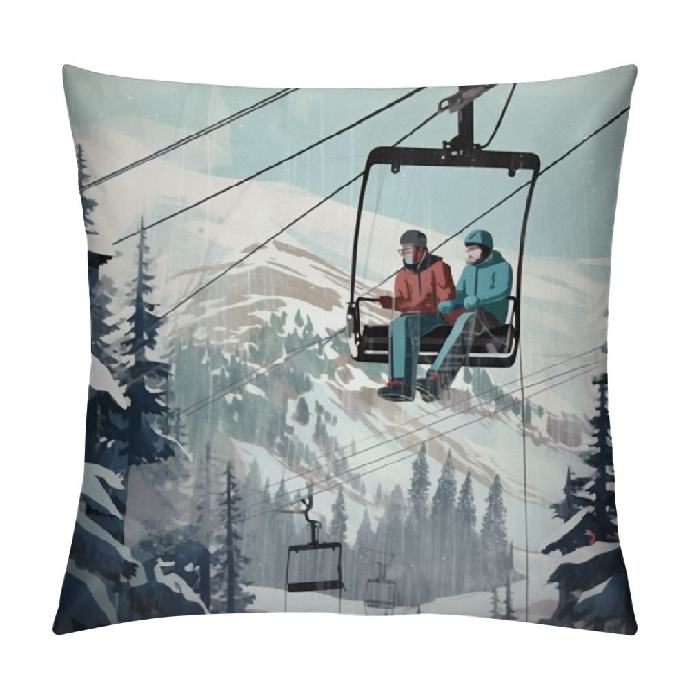 COMIO Kids Ski Pillow Covers,Winter Ski Outdoor Extreme Sports Throw ...