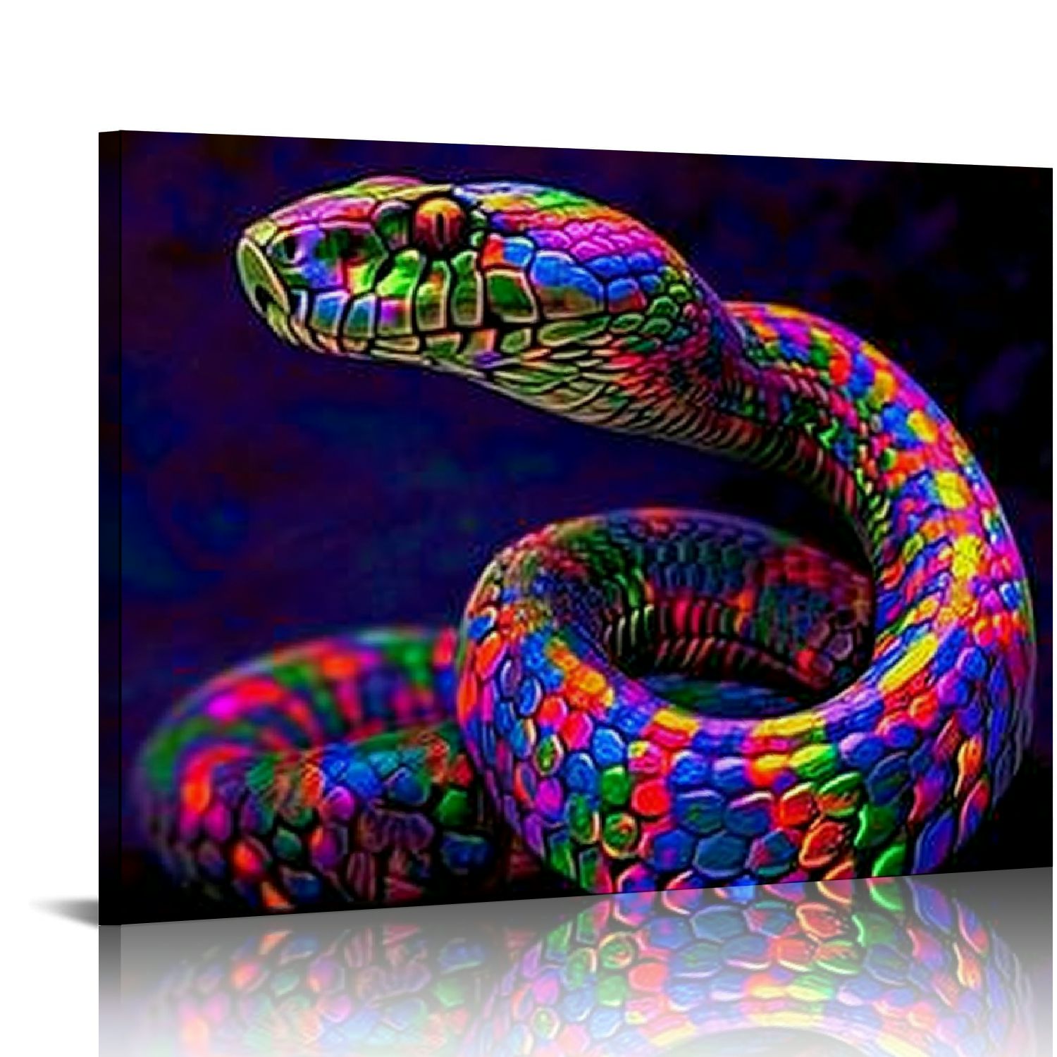 COMIO King Cobra Venomous Snake Canvas Art Print Stretched Wall Decor ...