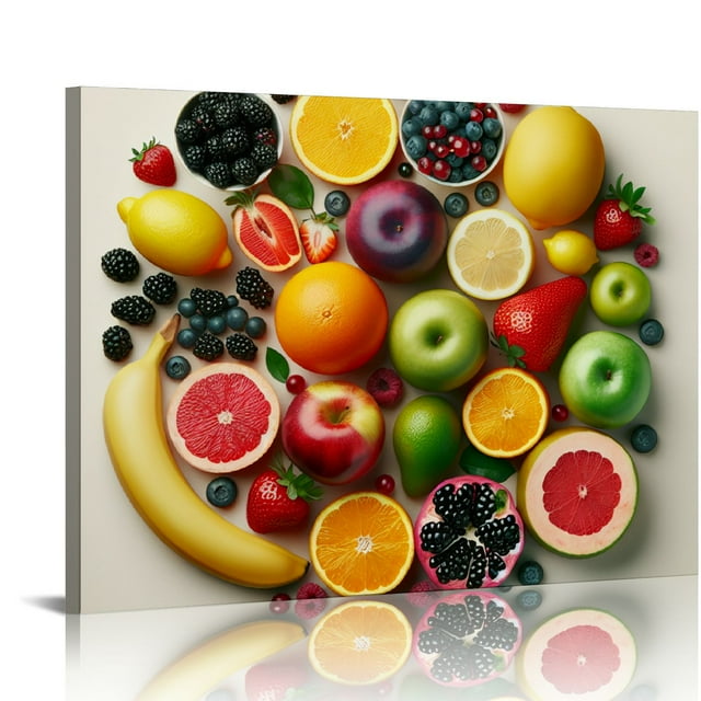 COMIO Kitchen Canvas Wall Art Fruit Picture Dining Room Canvas Painting ...