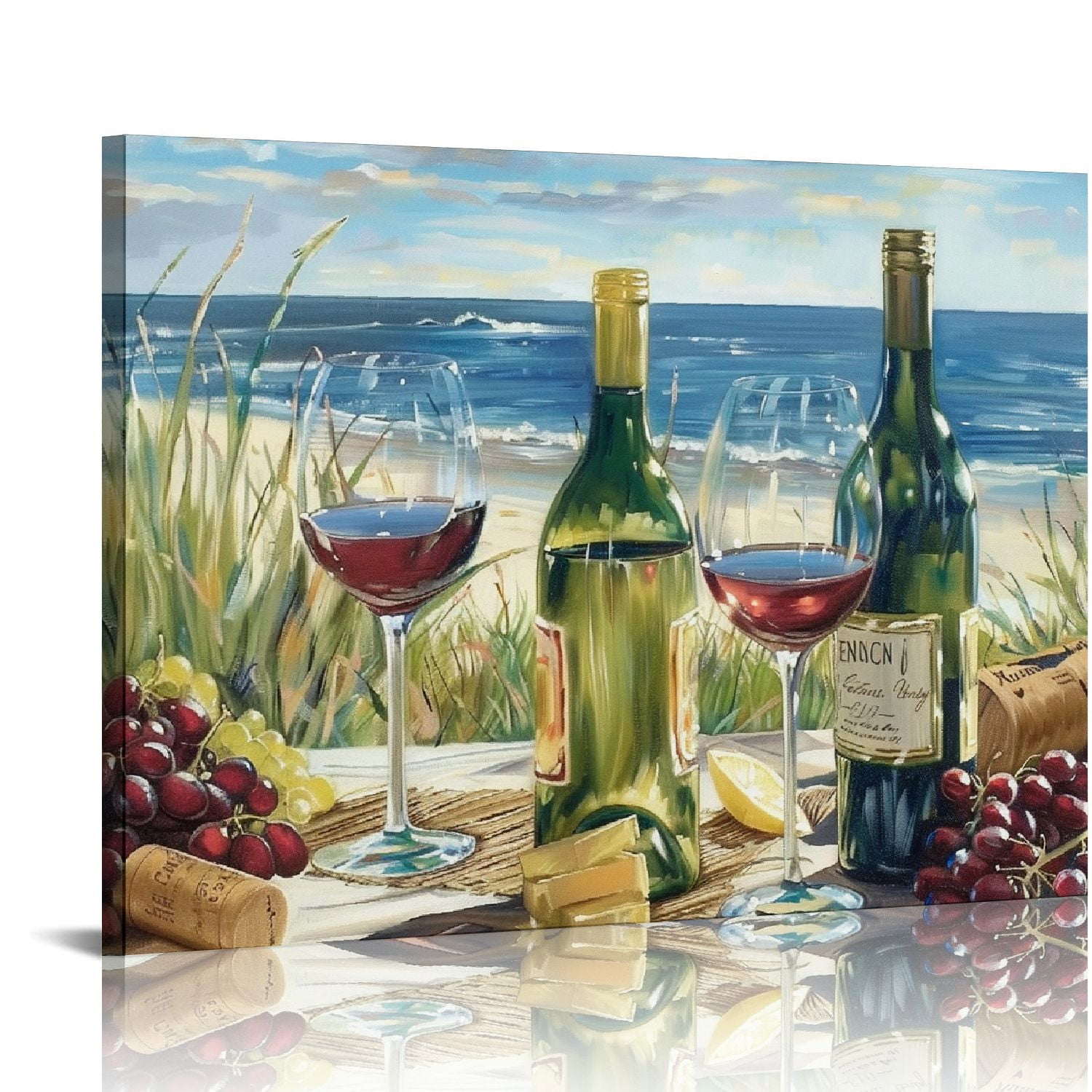 COMIO Kitchen Canvas Wall Art Vintage Red Wine Bottle Print Picture for ...