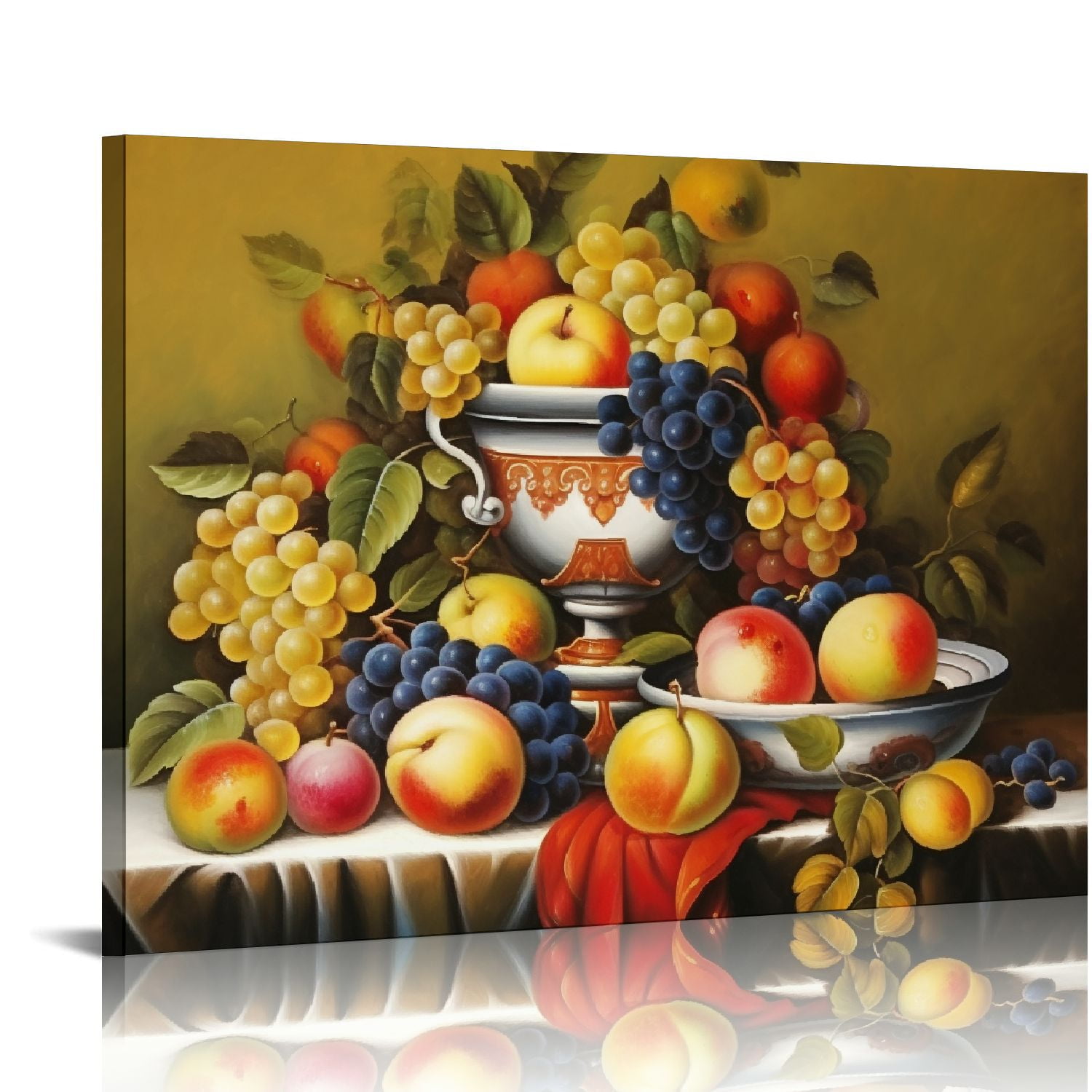 COMIO Kitchen Fruit Canvas Wall Art: Vintage Colorful Fruits and ...