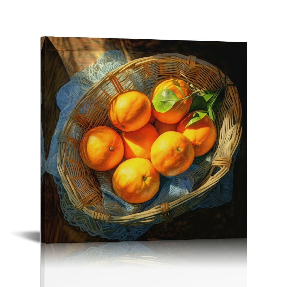 COMIO Kitchen Fruits Canvas Wall Art Fresh Oranges Picture Painting ...
