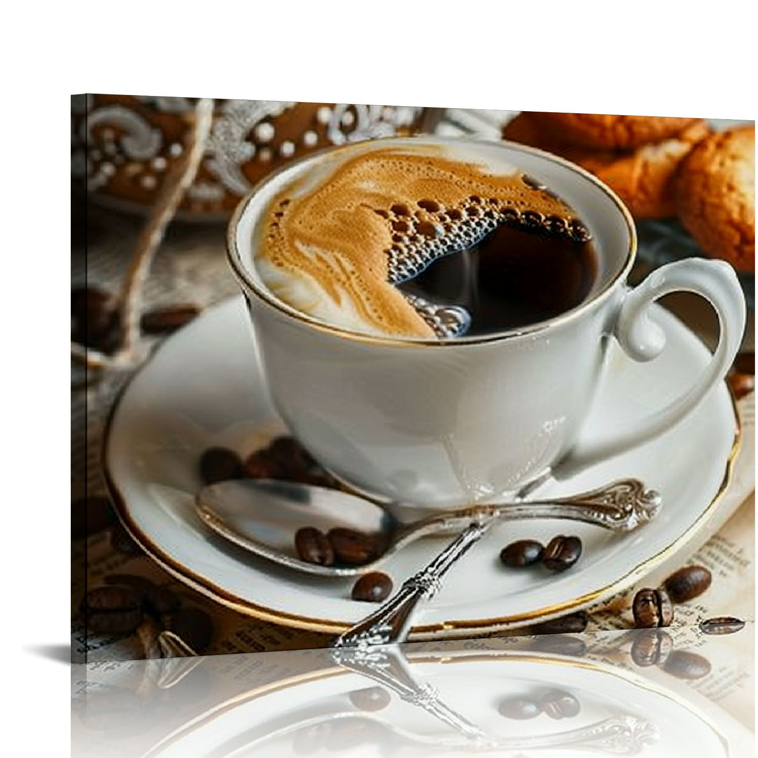 COMIO Kitchen Wall Art Coffee Decor Canvas Prints Coffee Cup Latte ...