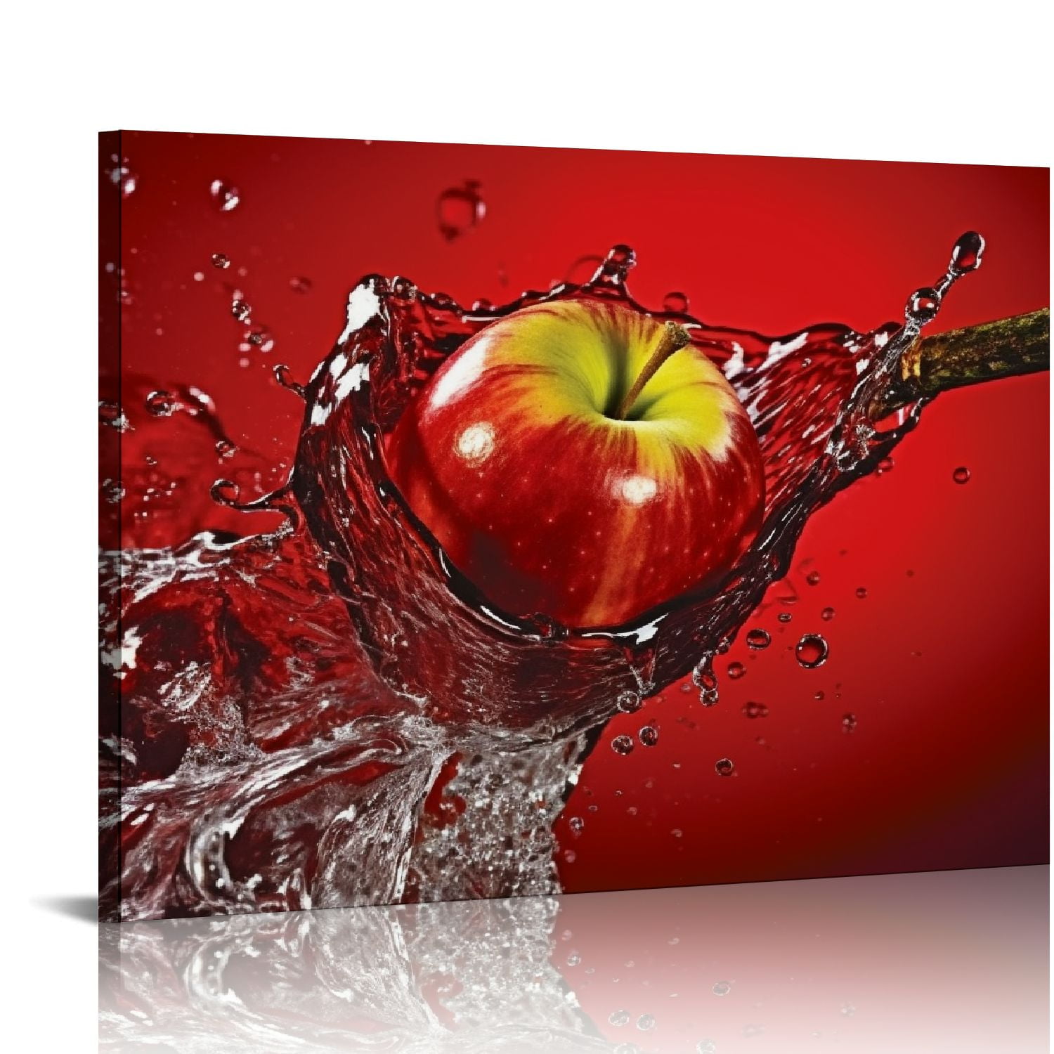 COMIO Kitchen Wall Decor Canvas Art, Red Apple Fruit Canvas Print for ...
