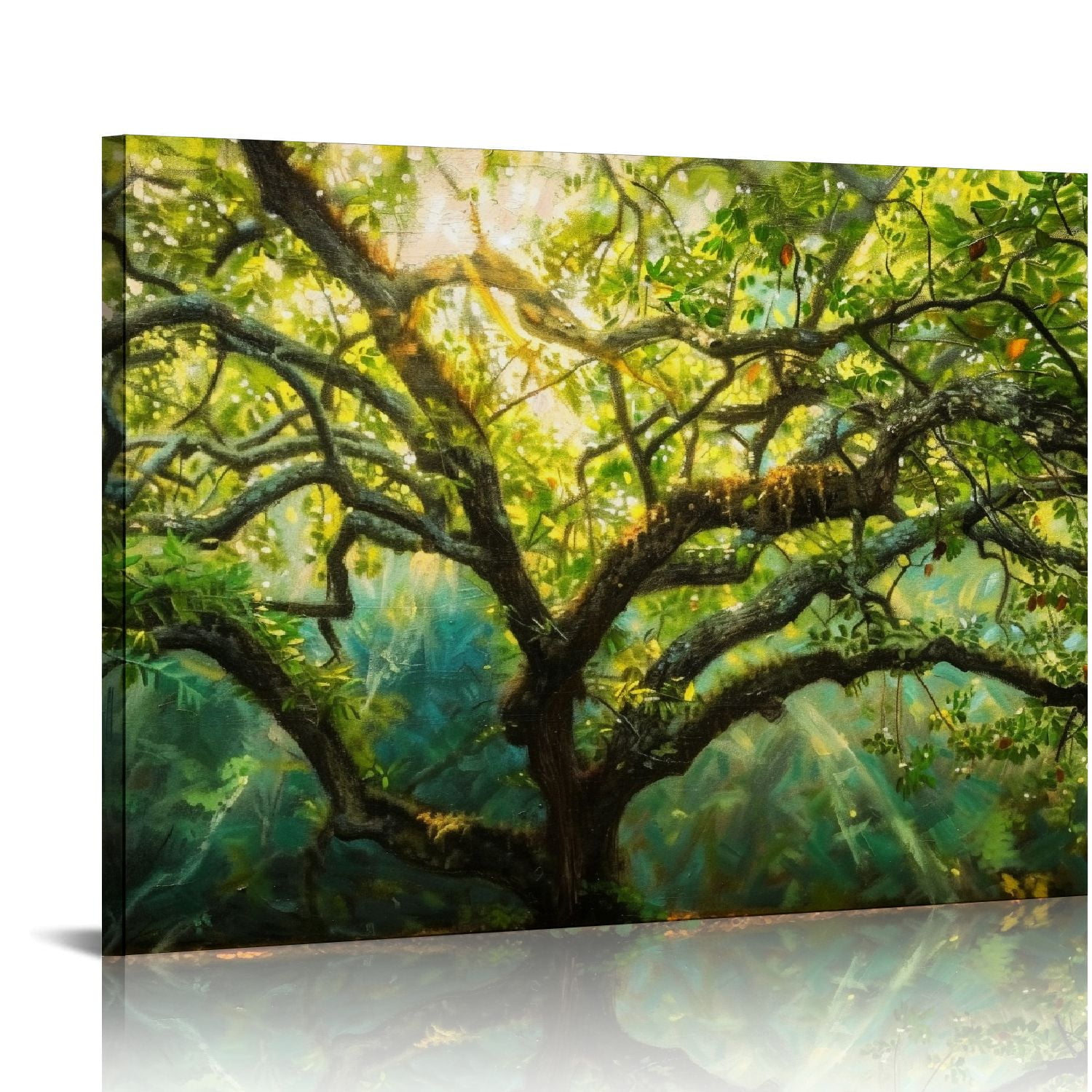 COMIO Landscape Canvas Artwork Angel Oak Tree Picture Prints Sunshine ...