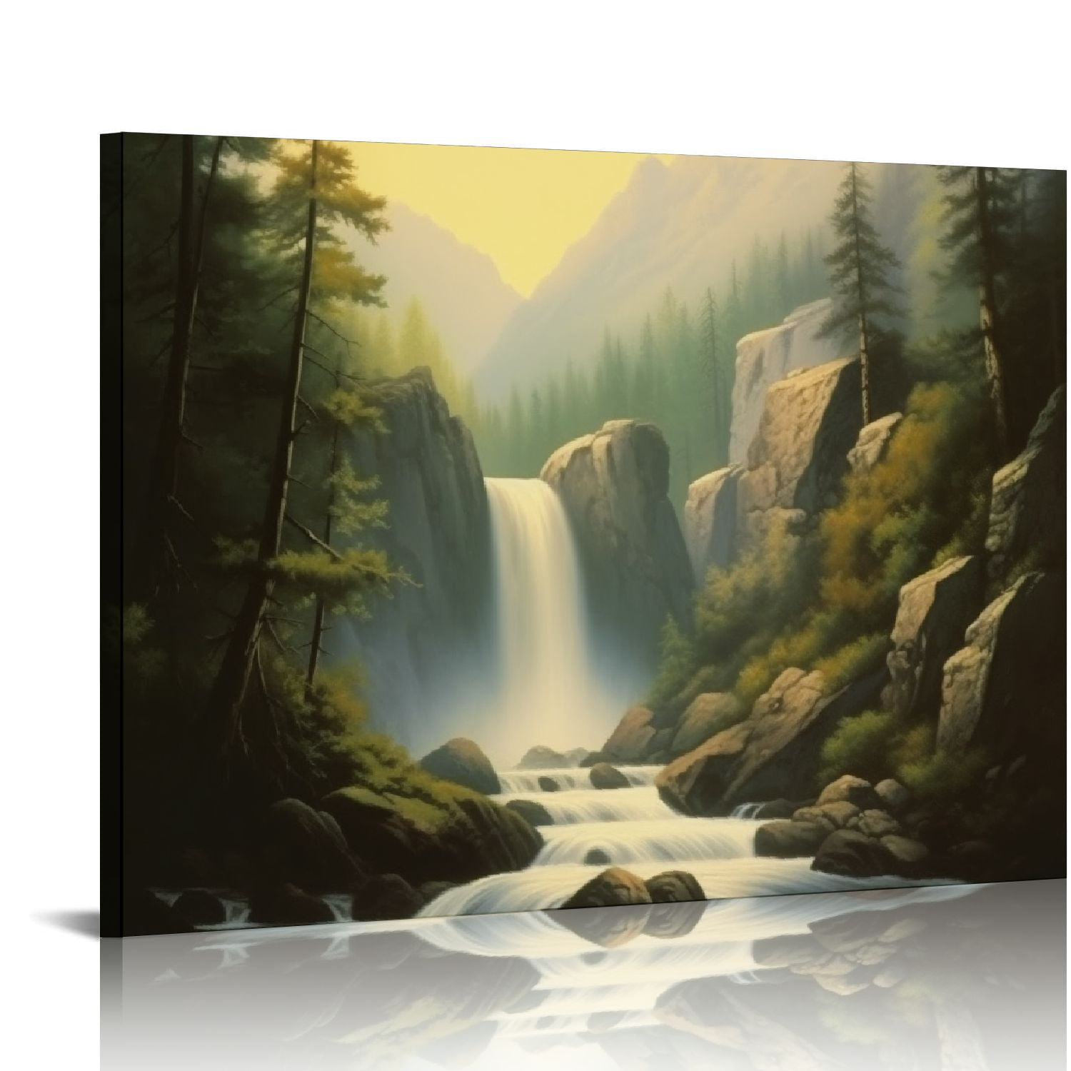 COMIO Landscape Forest Wall Art Canvas-Nature Scenery Picture Mountain ...