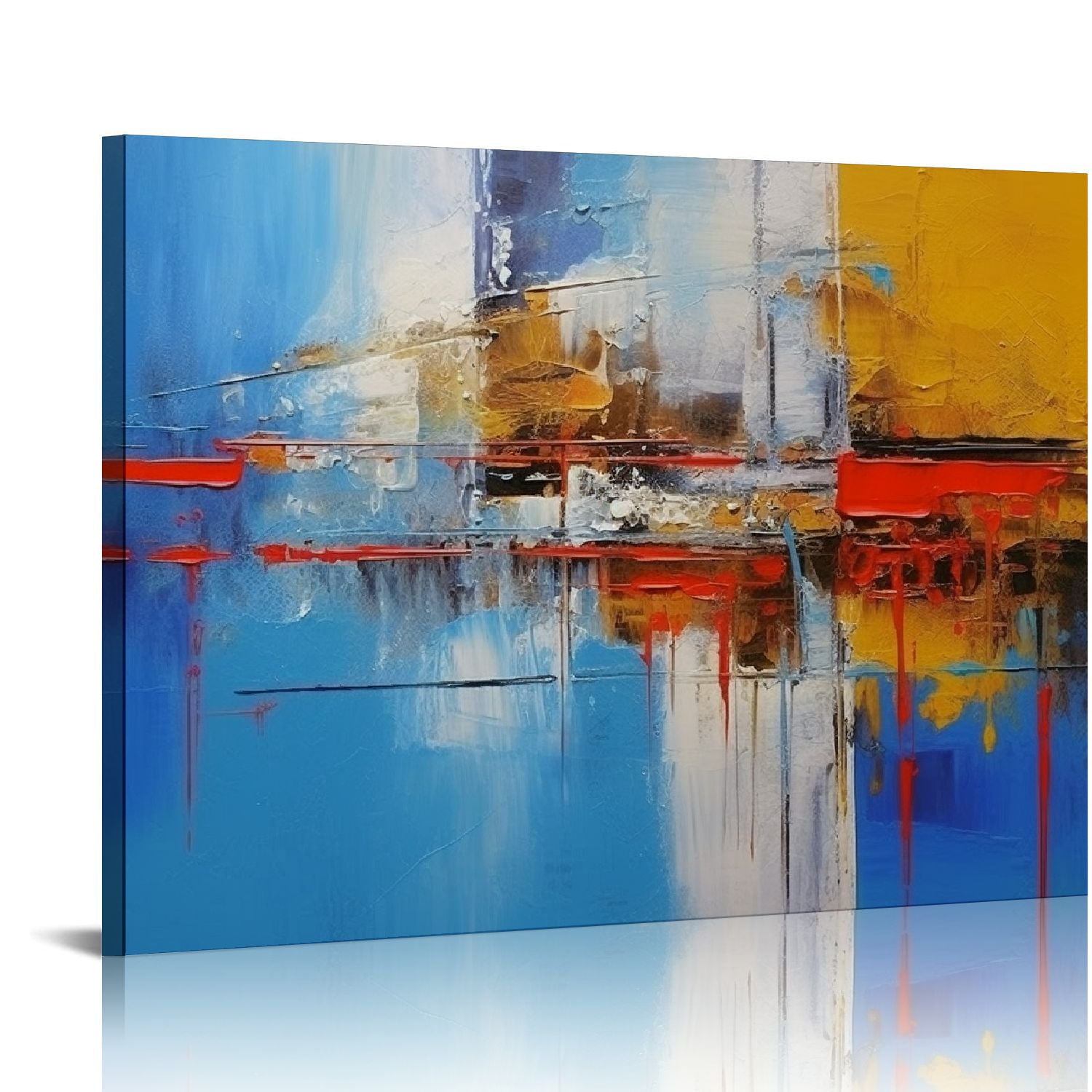 COMIO Large Abstract Wall Art - -Painted Artwork Ready to Hang Wall Art ...