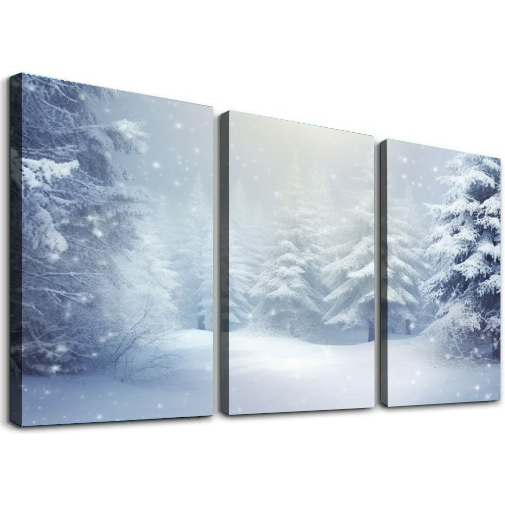 COMIO Large Christmas Canvas Wall Art - Christmas Winter Wall Art ...