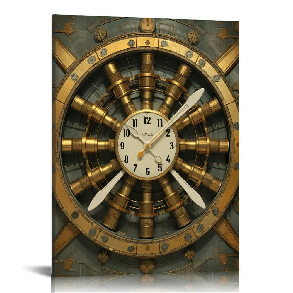 COMIO Large Retro Aircraft Canvas Wall Art Sepia Airplane Propeller ...