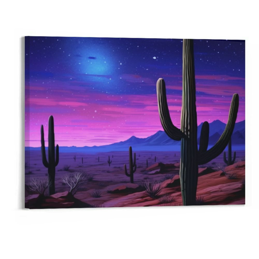 COMIO Large Saguaros Landscape Canvas Wall Art Saguaro Cactus Plant ...