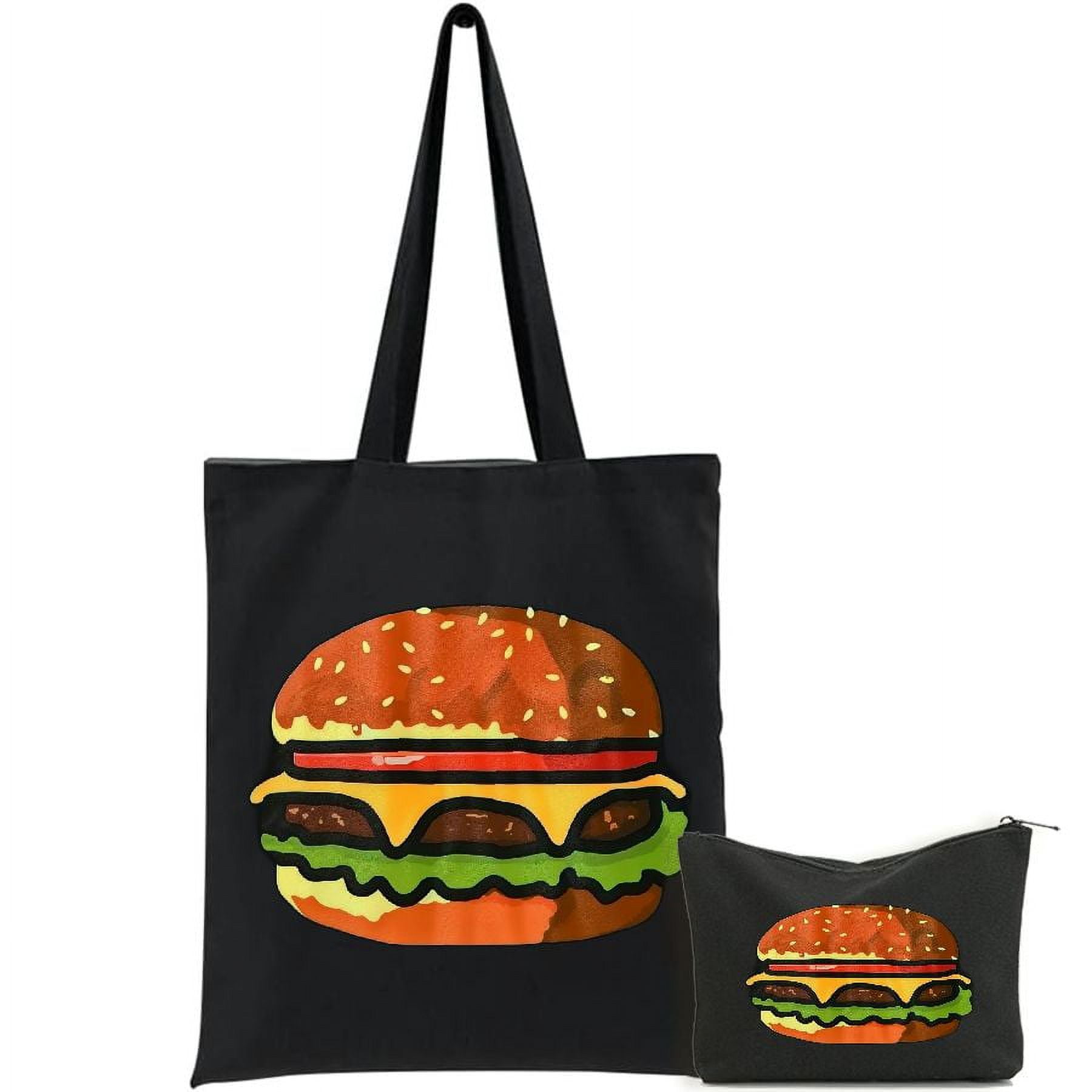 COMIO Large Tote Top Handle Shoulder Bags Cool Hamburger Art Men Women ...
