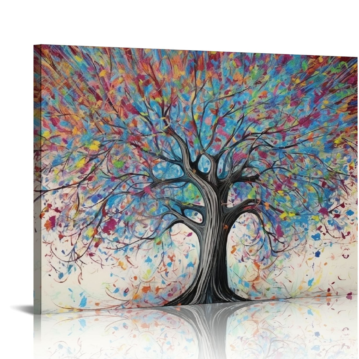 COMIO Large Wall Art for Living Room, Blue Tree Canvas Wall Decor for ...