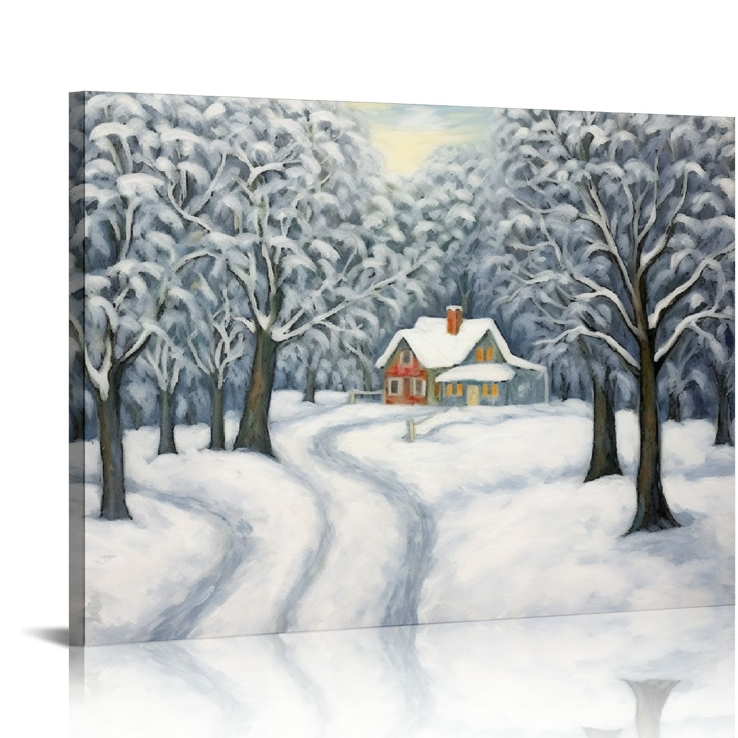 COMIO Large Winter Forest Christmas Canvas Paintings Wall Art Decor ...