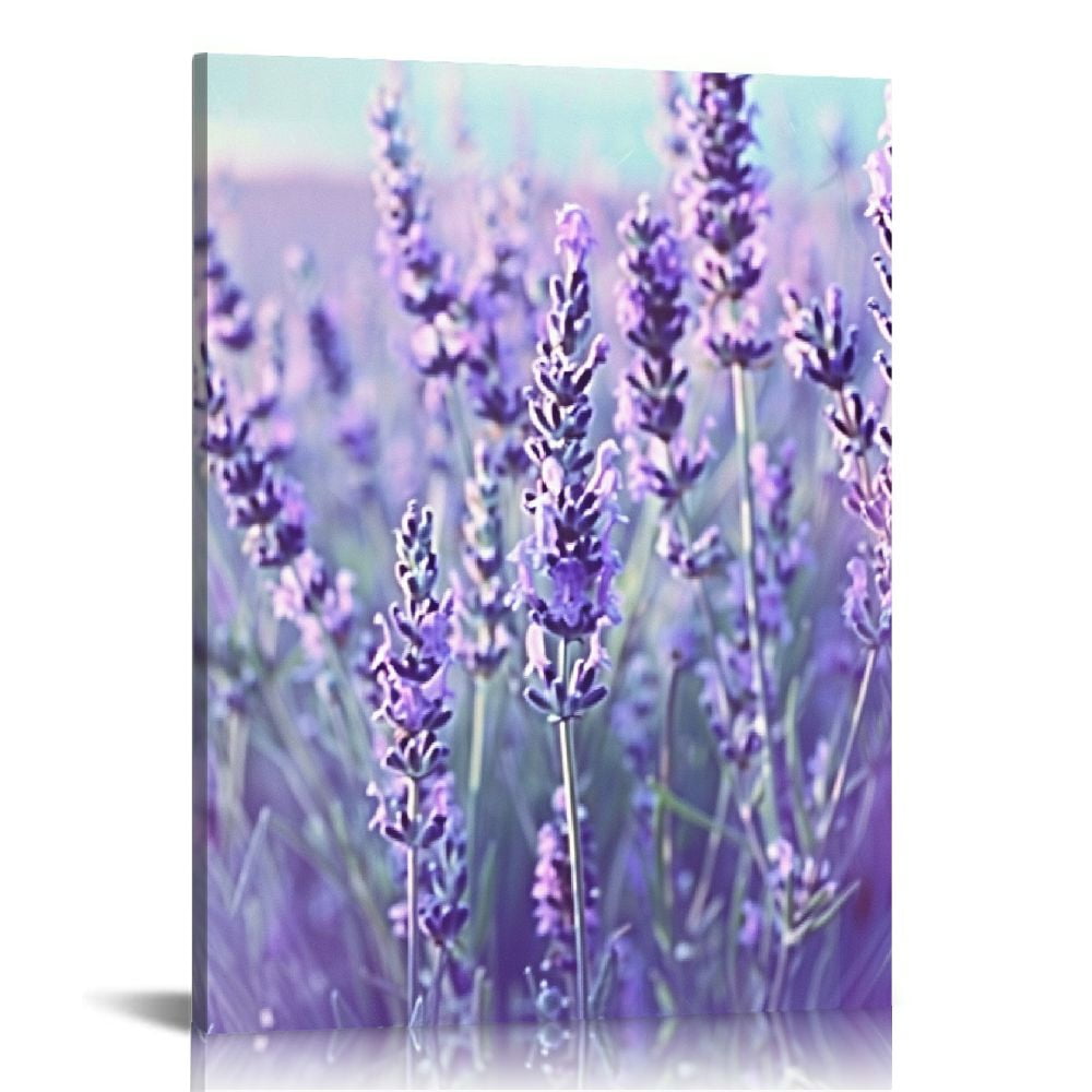 COMIO Lavender Canvas Wall Art Lavender Field Painting Prints Purple ...