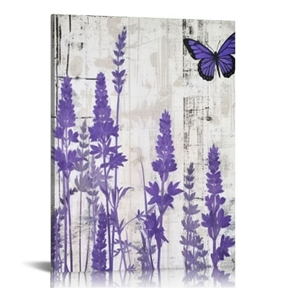 COMIO Lavender Canvas Wall Art Purple Flower Painting Picatures Prints ...