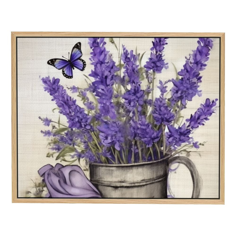 COMIO Lavender Purple Flowers Framed Artwork for Home Office Decor ...