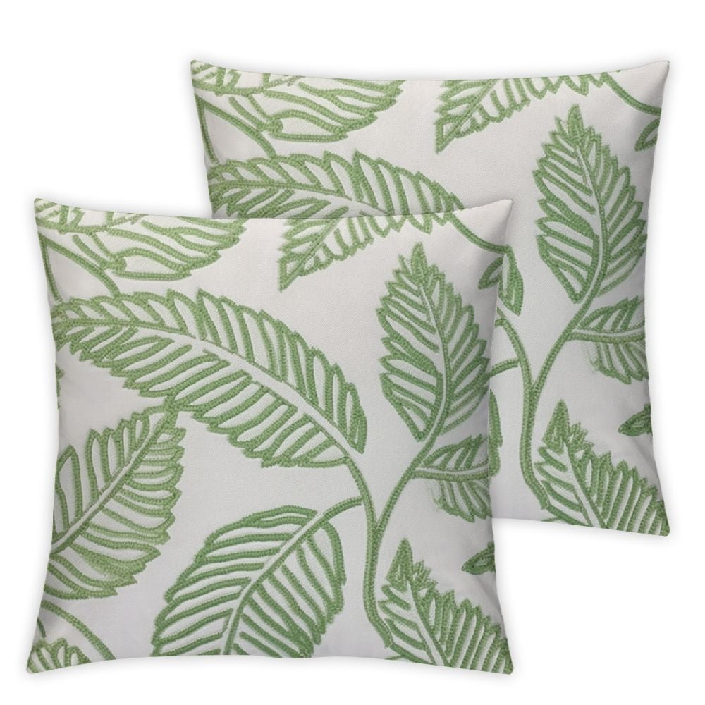 Comio Leaf Decorative Throw Pillow Cover Tropical Green Leaves Pillow