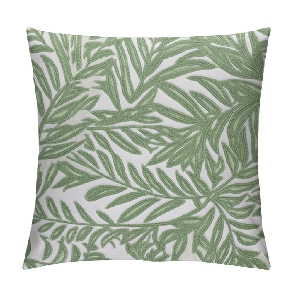 MLJA Leaf Decorative Throw Pillow Cover Tropical Green Leaves Pillow ...