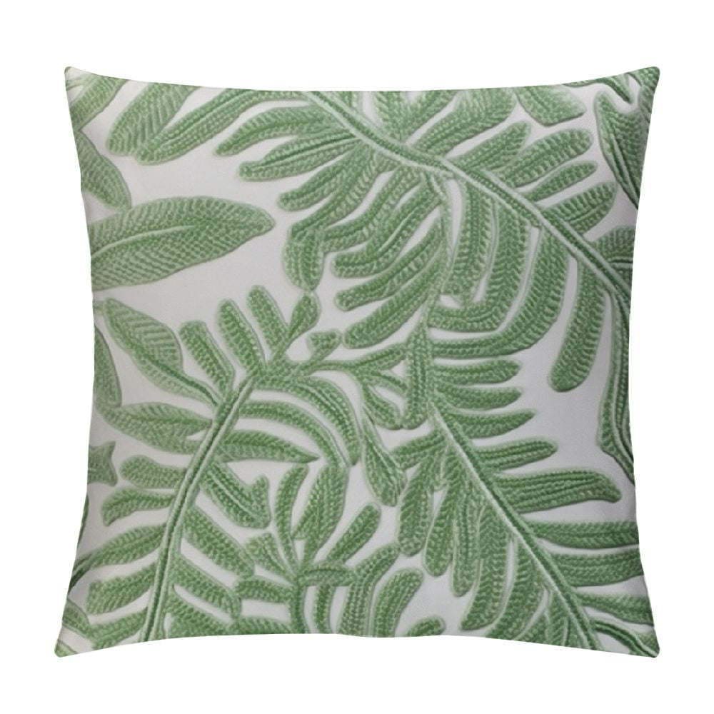 Comio Leaf Decorative Throw Pillow Cover Tropical Green Leaves