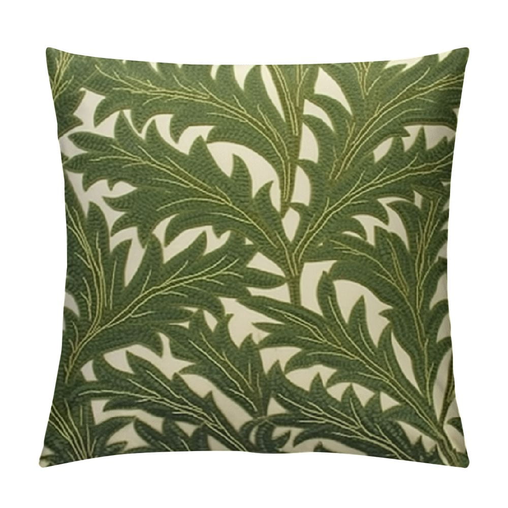 Comio Leaf Green Throw Pillow Covers Plant Pillows Decorative Throw