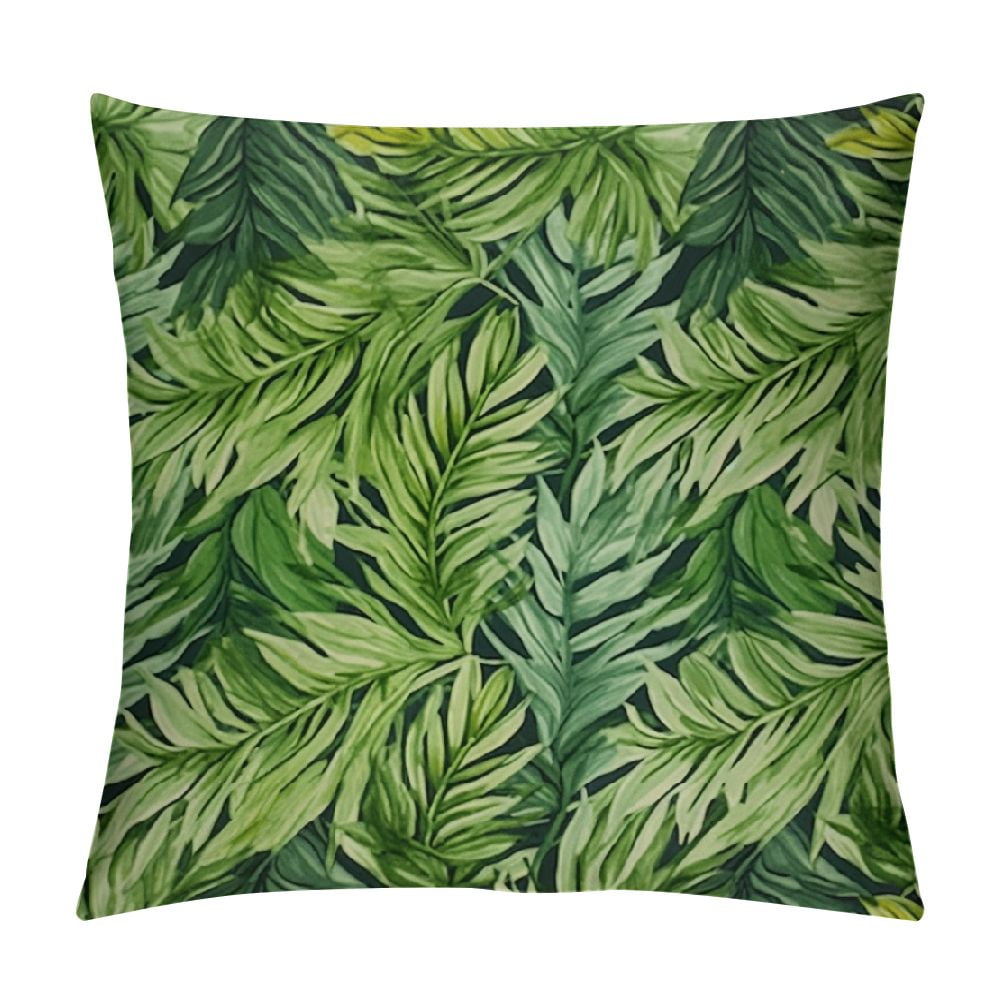 MLJA Leaf Throw Pillow Cushion Cover, Watercolor Print Botanical Trees ...