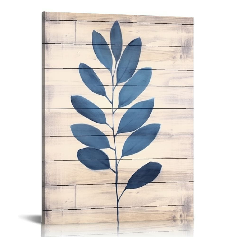 COMIO Leaf Wall Art Canvas Prints Rustic Wood Texture Style Background ...