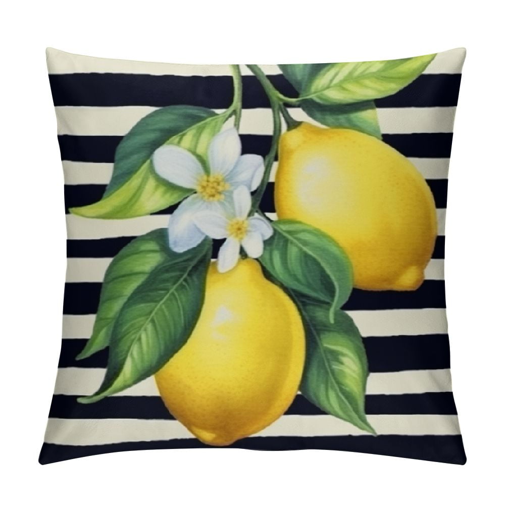 COMIO Lemon Pillow Covers Spring Summer Farmhouse Lemon Throw Pillow ...