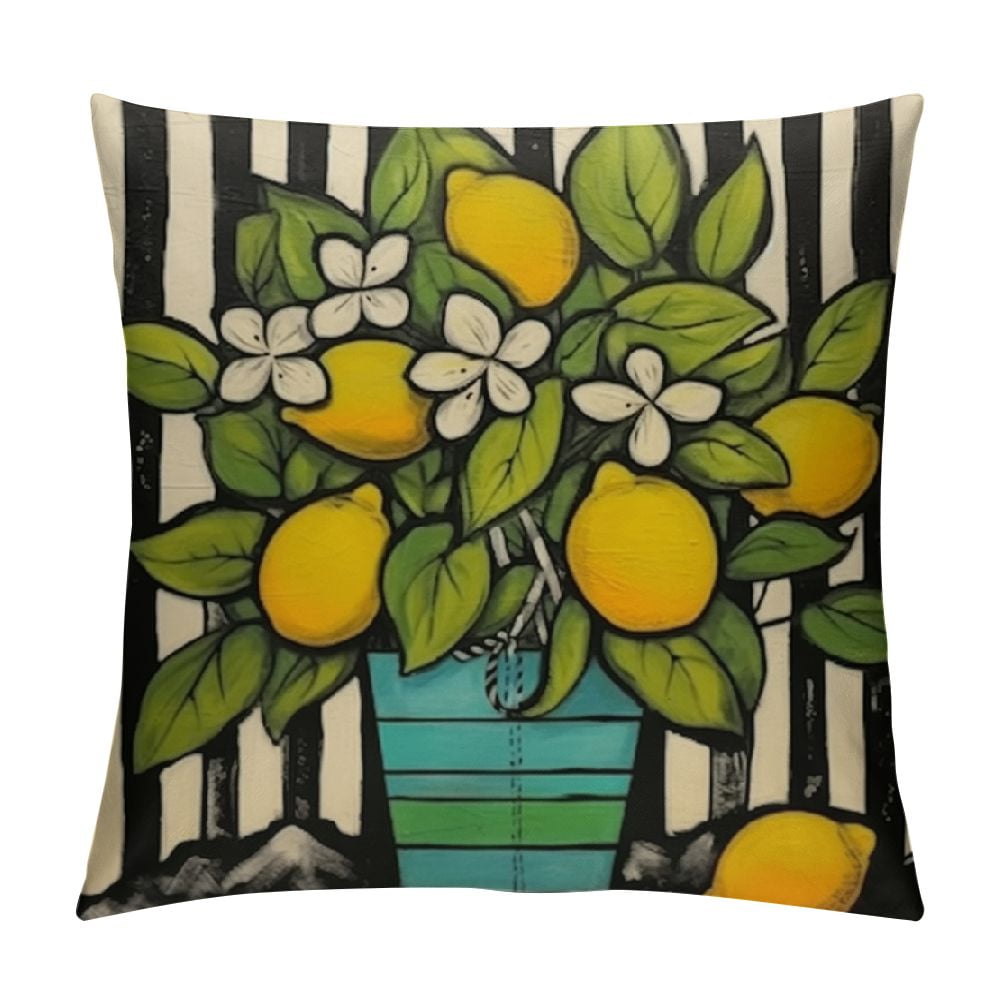 COMIO Lemon Pillow Covers Summer Lemonade Gnome Throw Pillow Cases ...