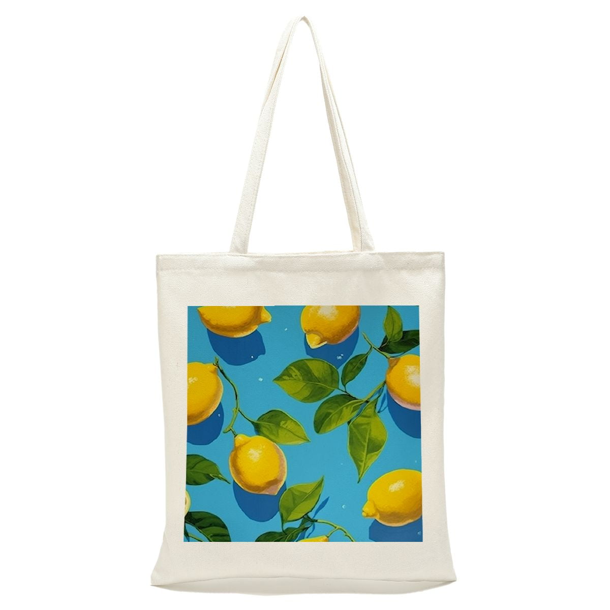 COMIO Lemon Print Small Tote Bag - Lemon Pattern Shopping Bag - Graphic ...