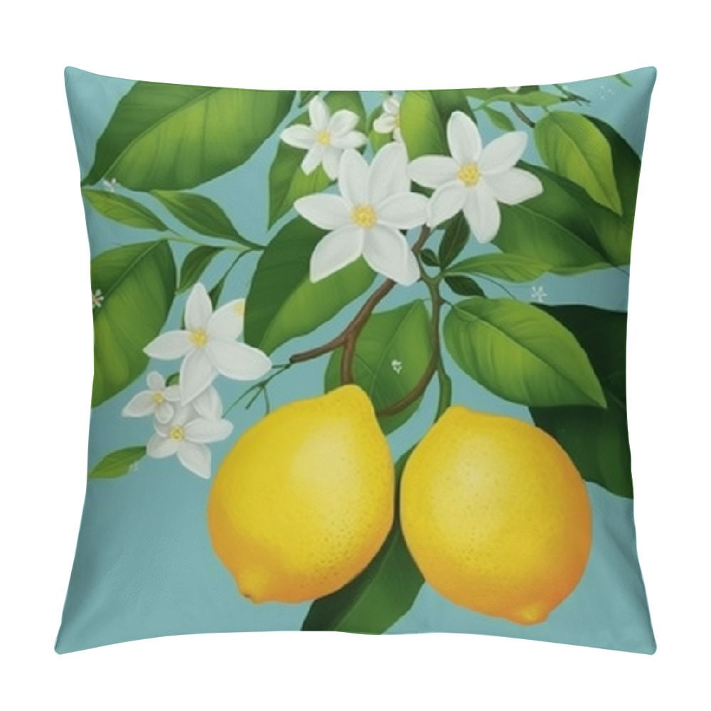COMIO Lemon Throw Pillow Covers Summer Fruit Farmhouse Decorative ...