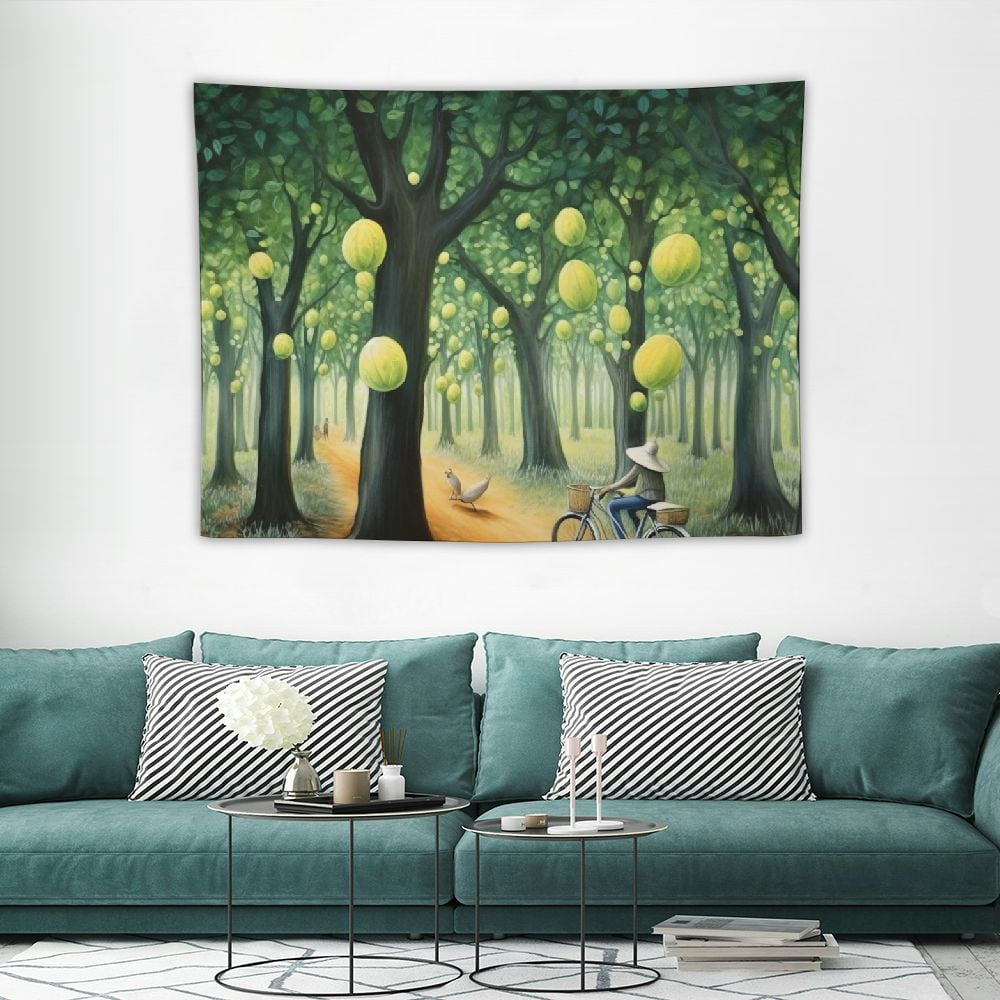 COMIO Lemon Tree Forest Tapestry Orchard Pathway Bunny Tapestry Wall ...