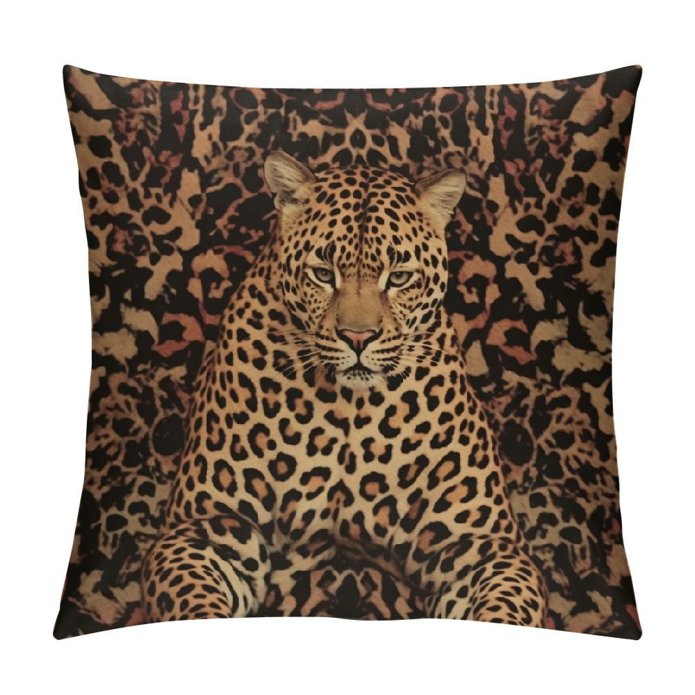 COMIO Leopard Print Throw Pillow Covers Home Decor Cute Cheetah Print ...
