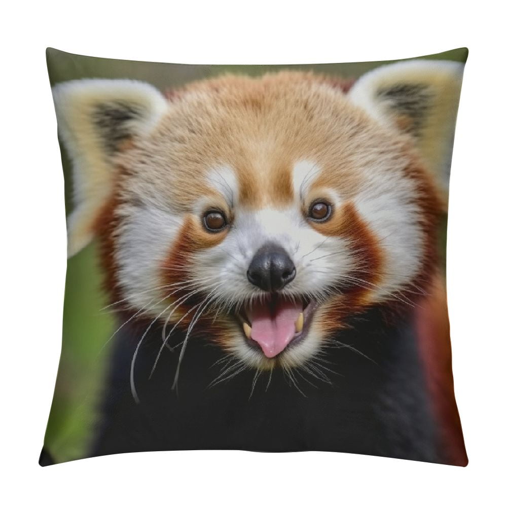 COMIO Lesser Red Panda Funny Throw Pillow Covers Cozy Cushion Protect ...