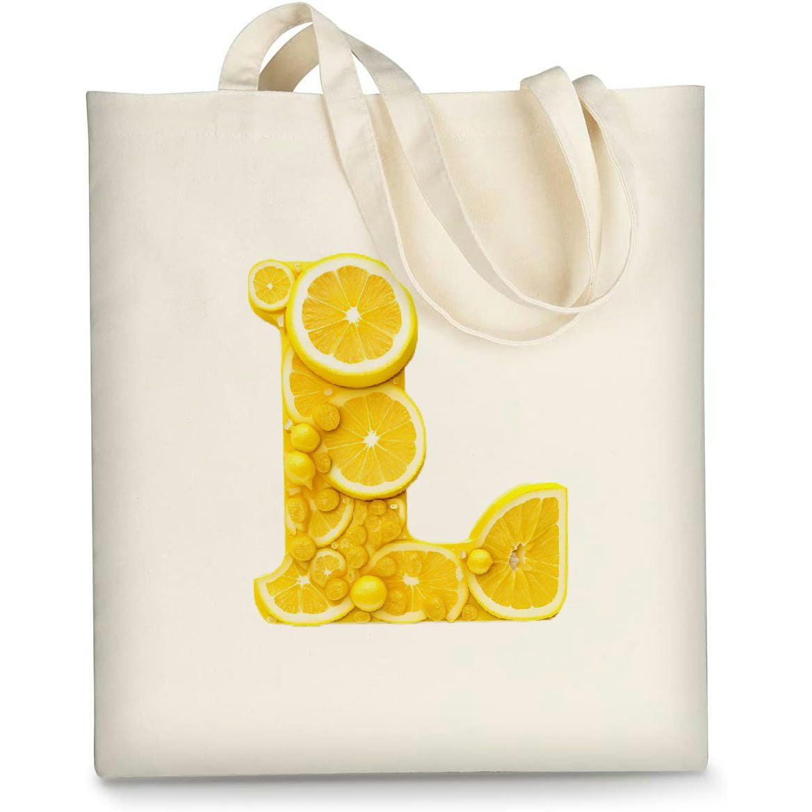 COMIO Letter L Lemon Large Tote Top Handle Shoulder Bags Canvas Tote ...