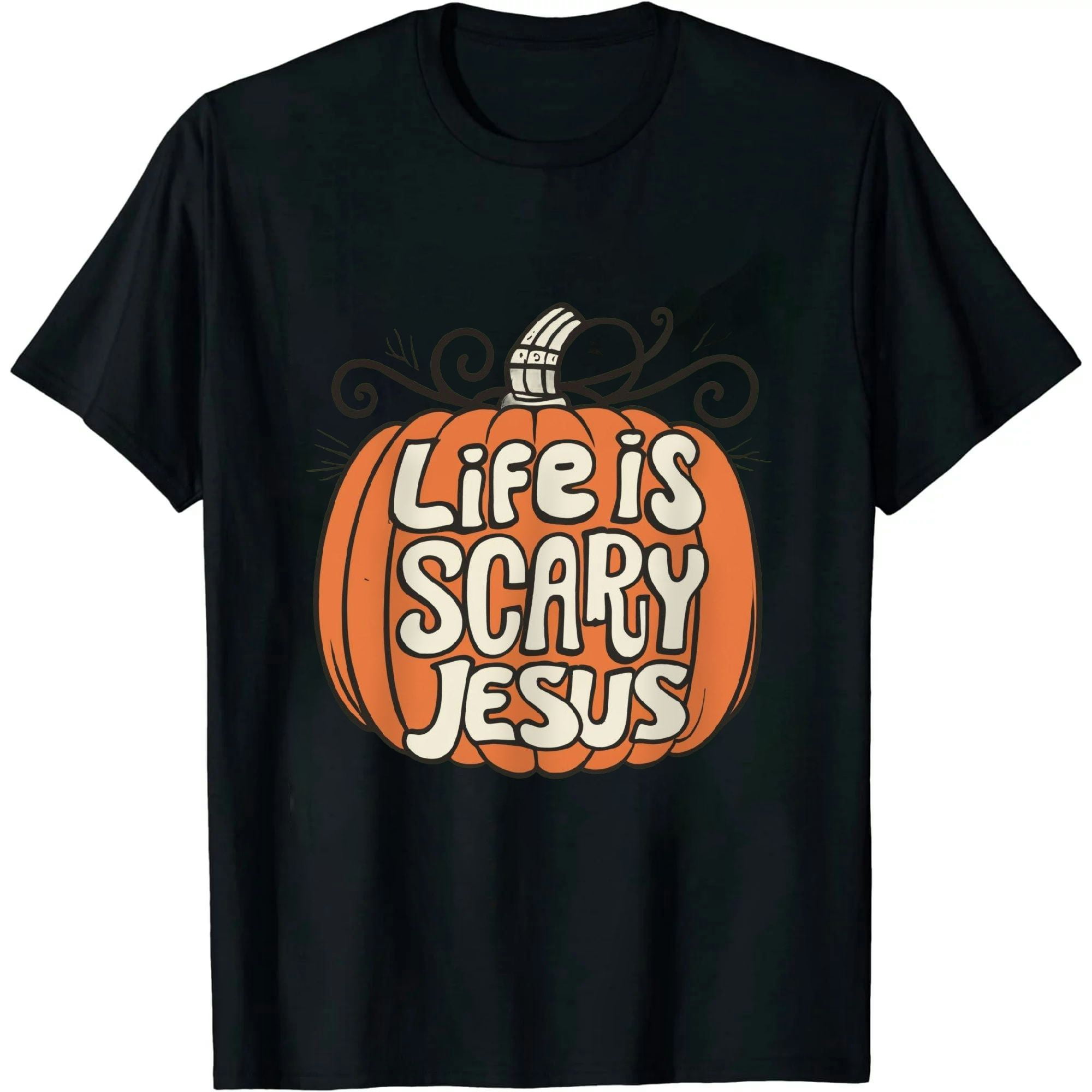 COMIO Life is scary without Jesus Christ tshirt Halloween T-Shirt ...