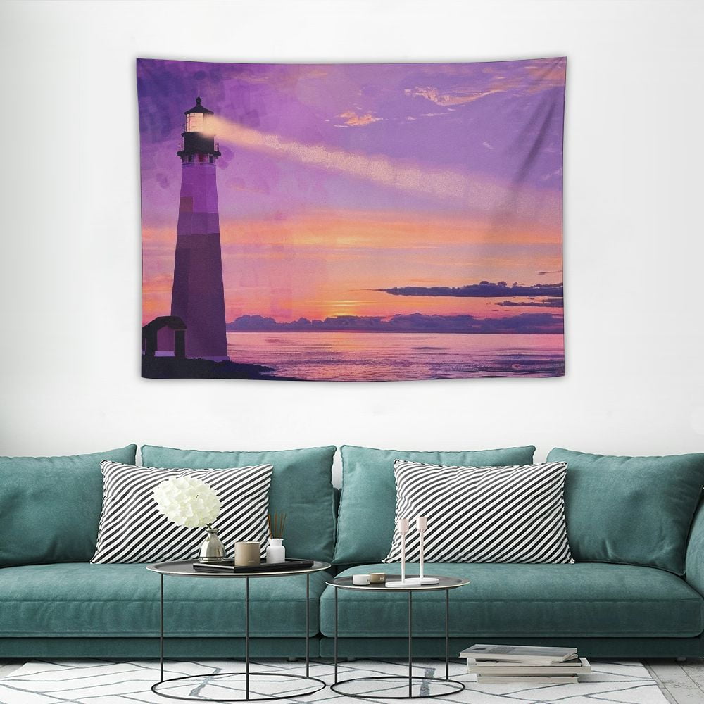 COMIO Lighthouse Tapestry, Lighthouse Searchlight Beam Through Marine ...