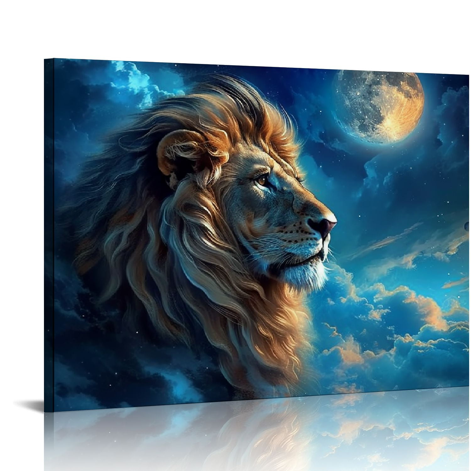 COMIO Lightning and Lions Poster Wall Art Canvas Vintage Canvas Wall ...