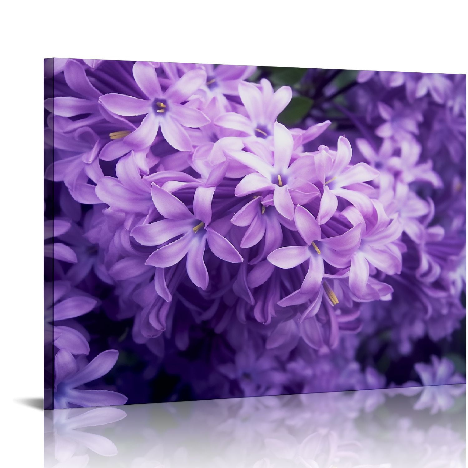 COMIO - Lilac Wall Art Decor Blooming Purple Flowers Canvas Pictures ...