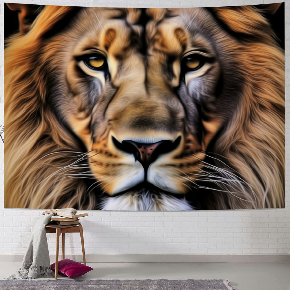 COMIO Lion Animal Pattern Hanging Tapestry for Bedroom Living Room Dorm ...