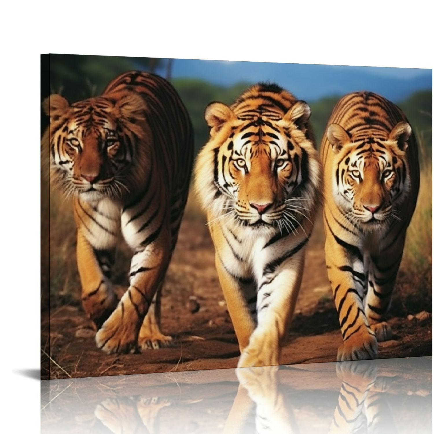COMIO Lions Tiger Leopard pictures Canvas Print Artwork Beast Animals ...